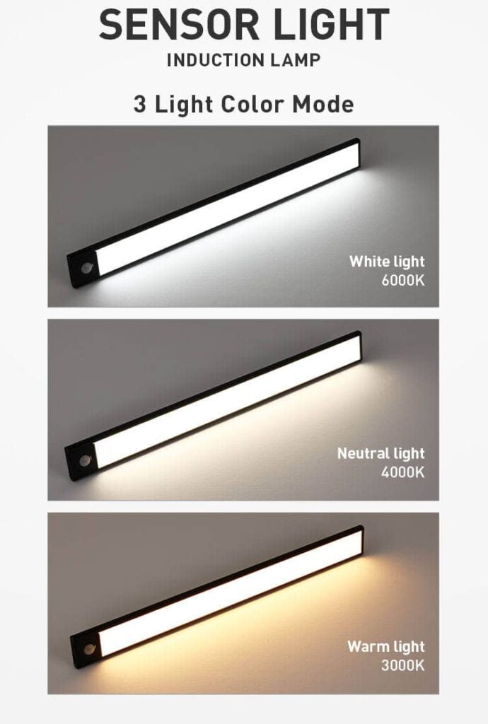 20cm Stick On Led Mini Lights Motion Sensor Closet Cabinet Wardrobe ...